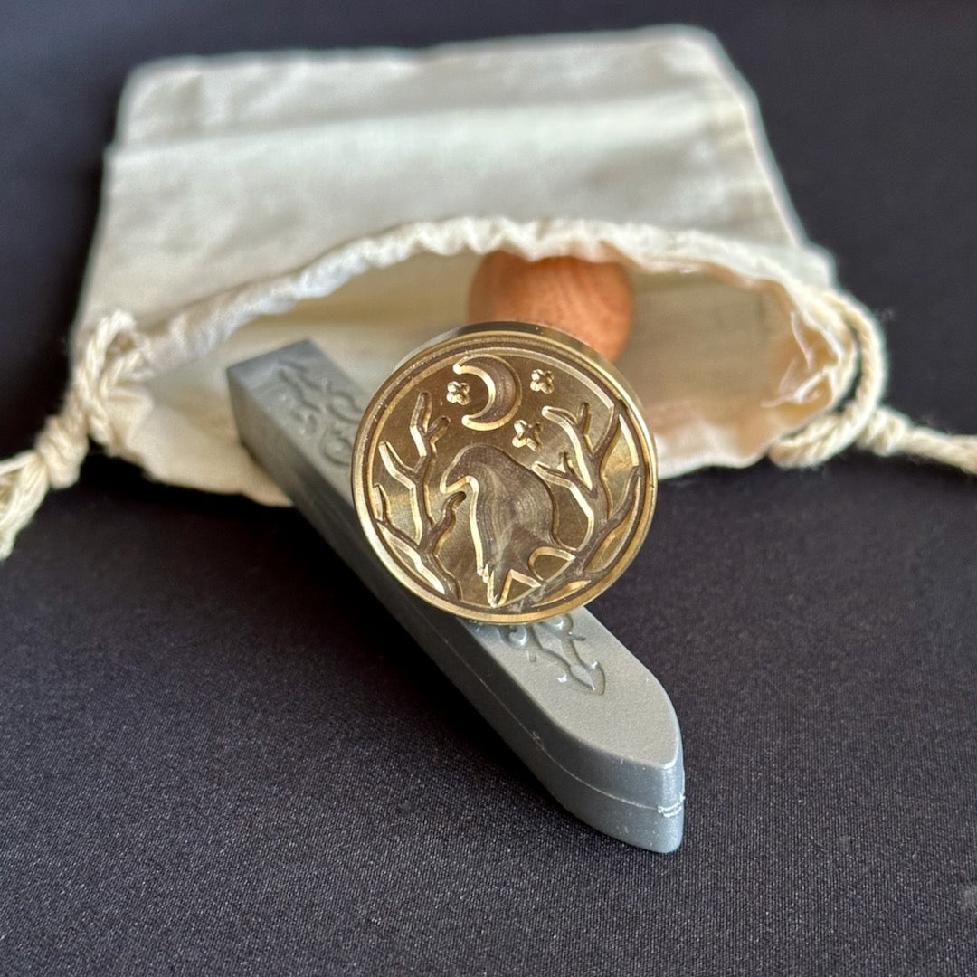 Crow and Moon - Seal Stamp and Wax – Birdmoss