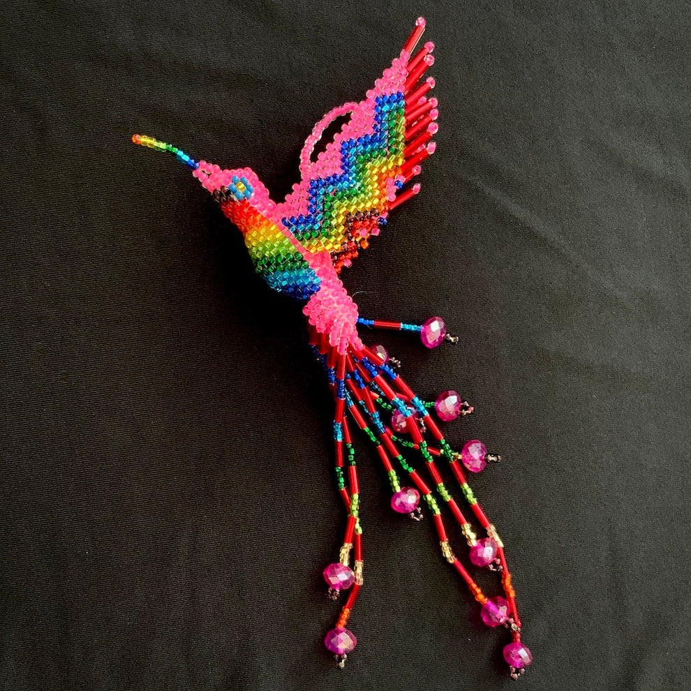 Hummingbird Charm - Hand-Beaded Ornament – Birdmoss