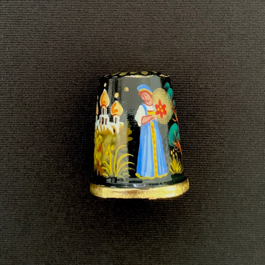 Scarlet Flower Thimble - Hand-Painted Wooden Fairy Tale Thimble – Birdmoss